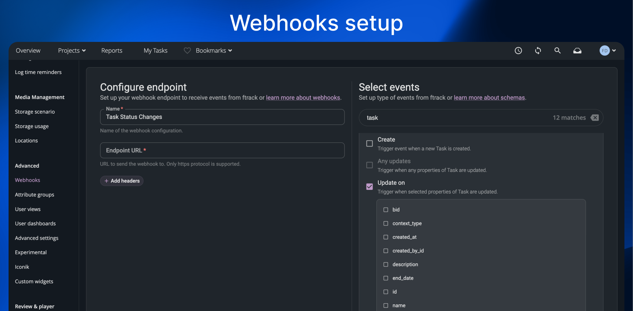 The New Webhooks Ui External Url Linking And More Ftrack