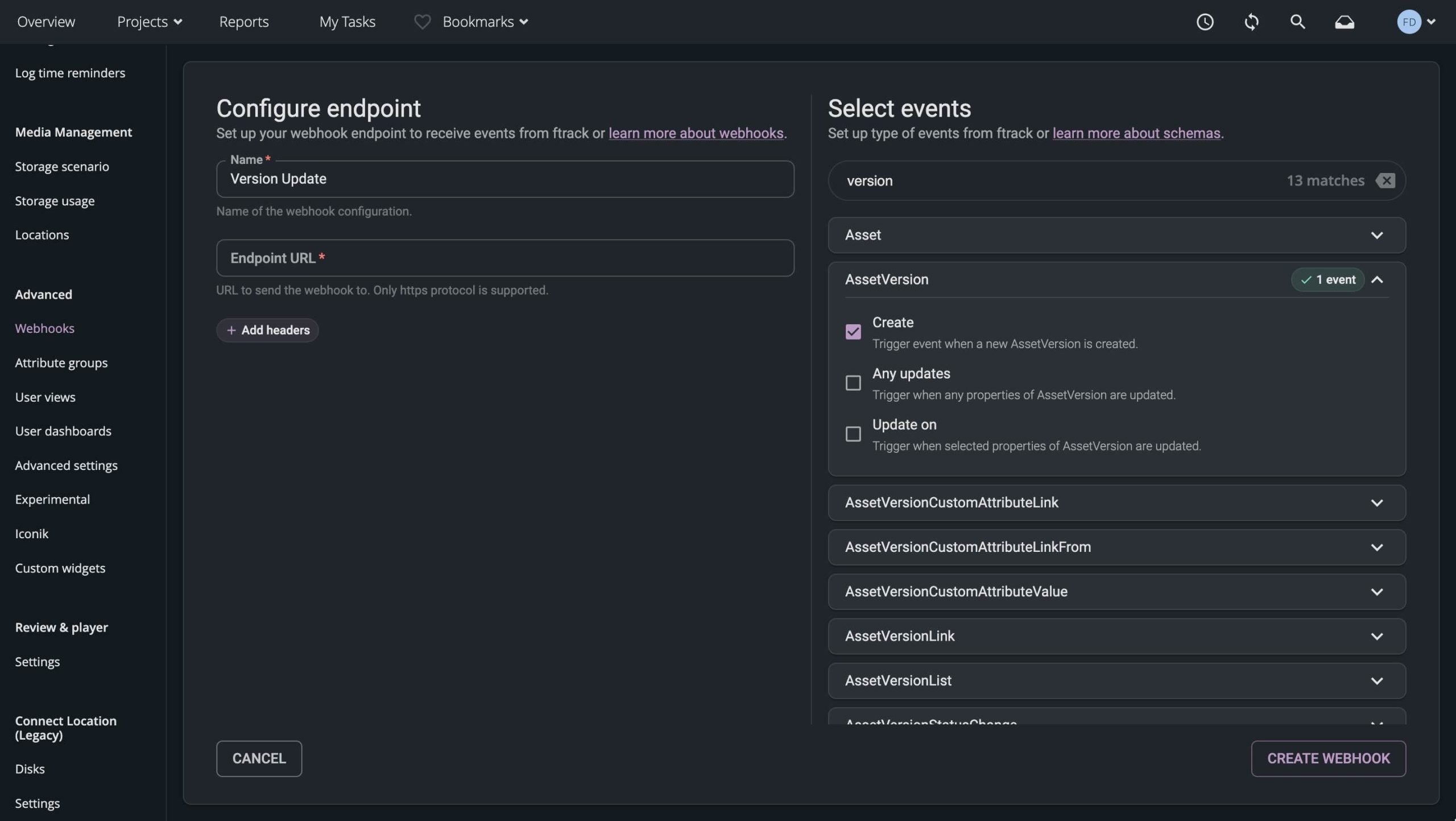 The New Webhooks Ui External Url Linking And More Ftrack
